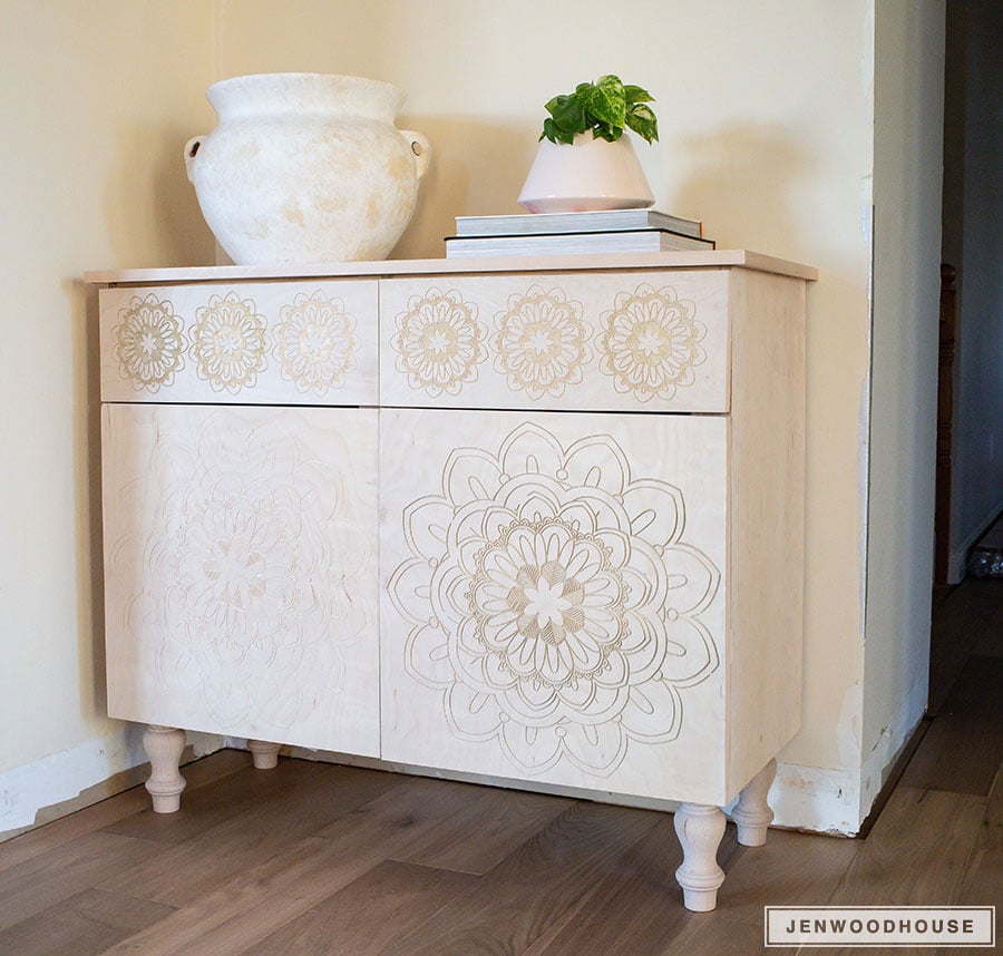 How To Make A DIY Carved Entryway Cabinet Foyer Console